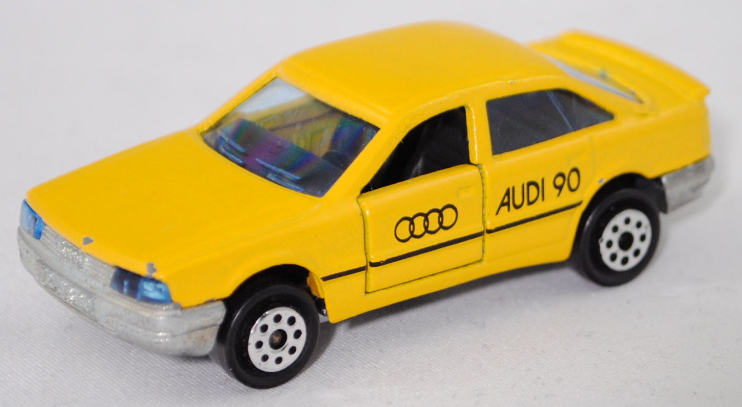 Audi 90 (3. Gen., Baureihe B3, Typ 89, Modell 1987-1991), gelb, Majorette, 1:60 (mit ...