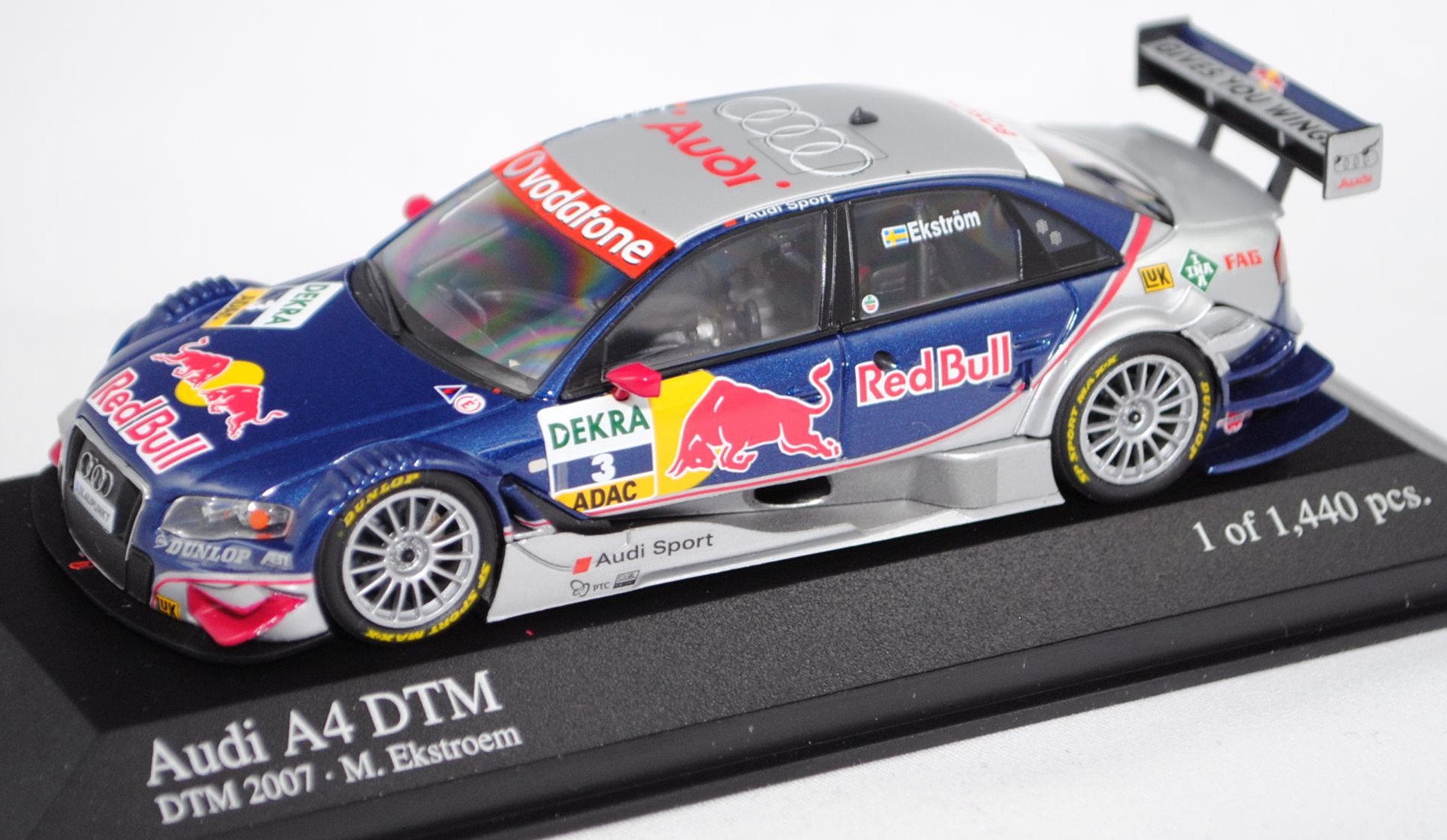 Audi A4 DTM 2007 (B7, Typ 8EC/R13), silber/blau, DTM 2007, Mattias Ekström, Nr. 3, Minichamps, 1 ...